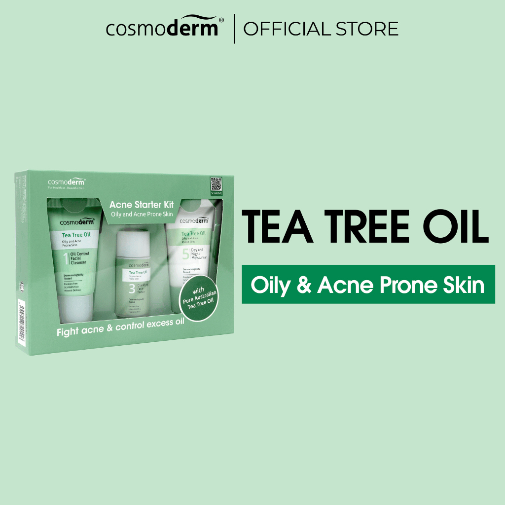 Cosmoderm Tea Tree Oil Acne Starter Kit | Shopee Malaysia