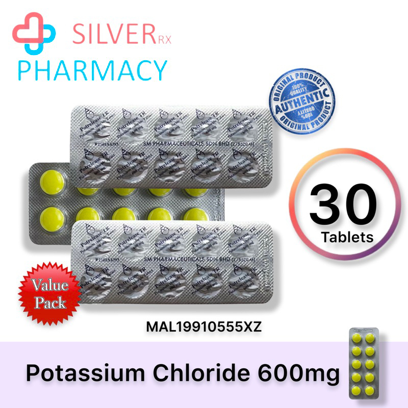 [Exp 12/2024] Potrelease TR Potassium Chloride Tablet 600mg 10's [1 ...