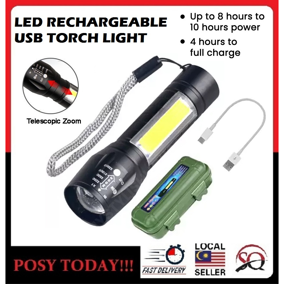 ♕LOCAL STOCK♕ 3 Mode Led Light Zoomable LED Flashlight Lamp Waterproof ...