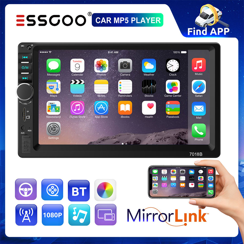 ESSGOO Car Radio Universal 2 Din kereta Player 7 INCH HD Touch Screen Multimedia Player BT ...