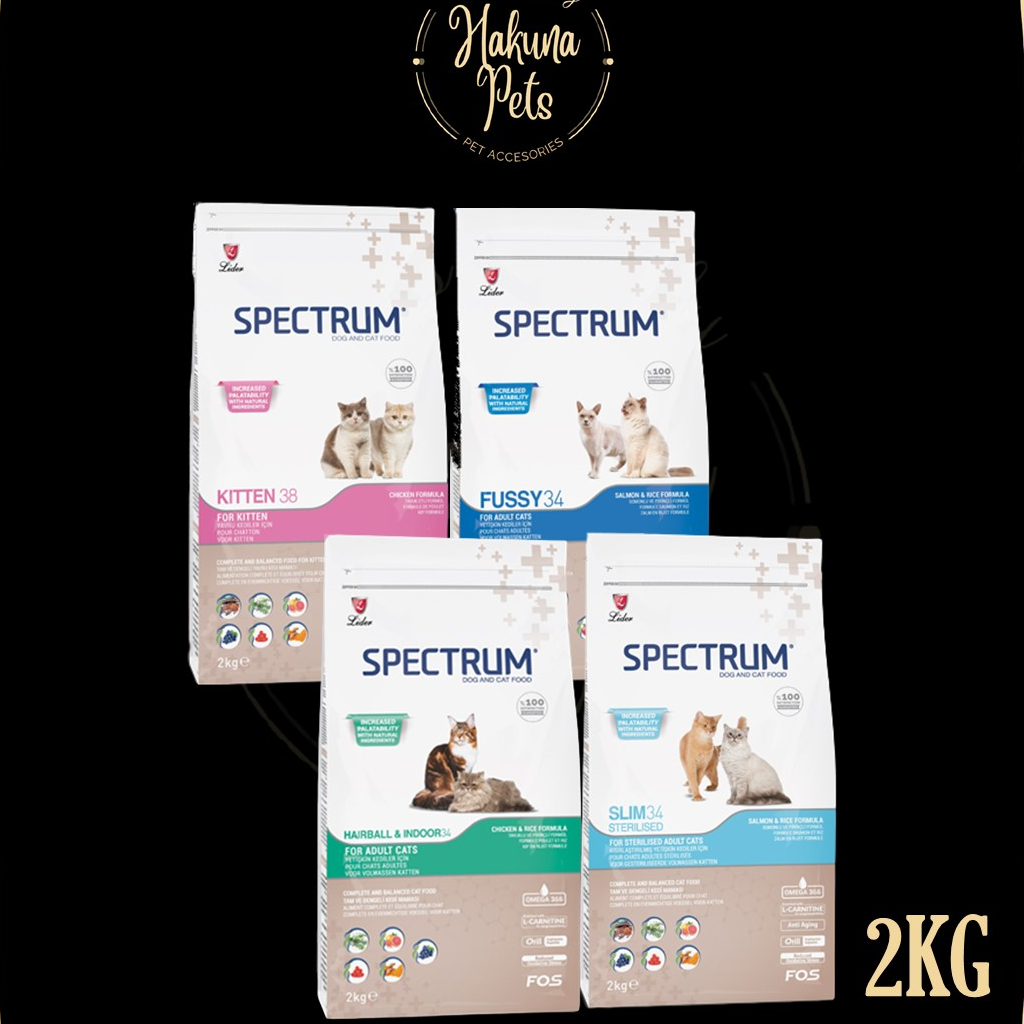Spectrum Ultra Premium Cat Dry Food 2kg (Fussy 34 , Kitten 38 , Slim 34 ...