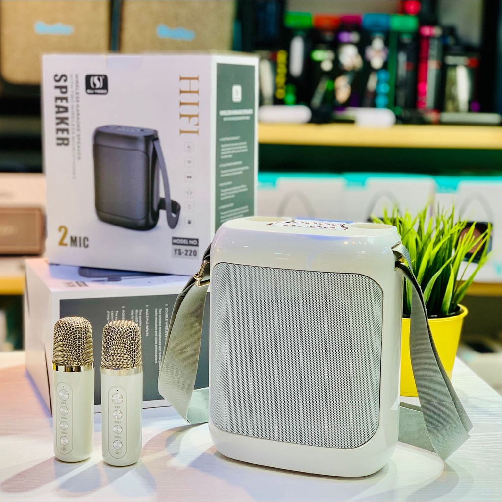 SU-YOSD YS-220 Wireless Bluetooth Dual Microphone Karaoke Family KTV ...