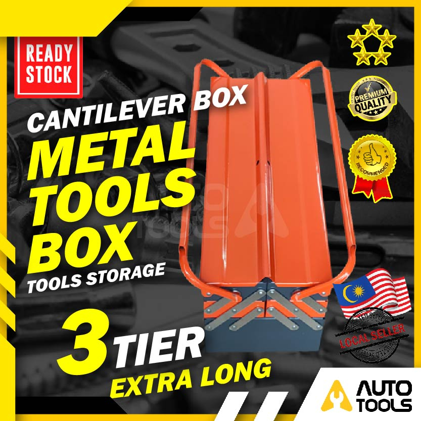 Metal Tools Box / Cantilever Box / Tools Storage ( 3 Tier & Extra Long ...