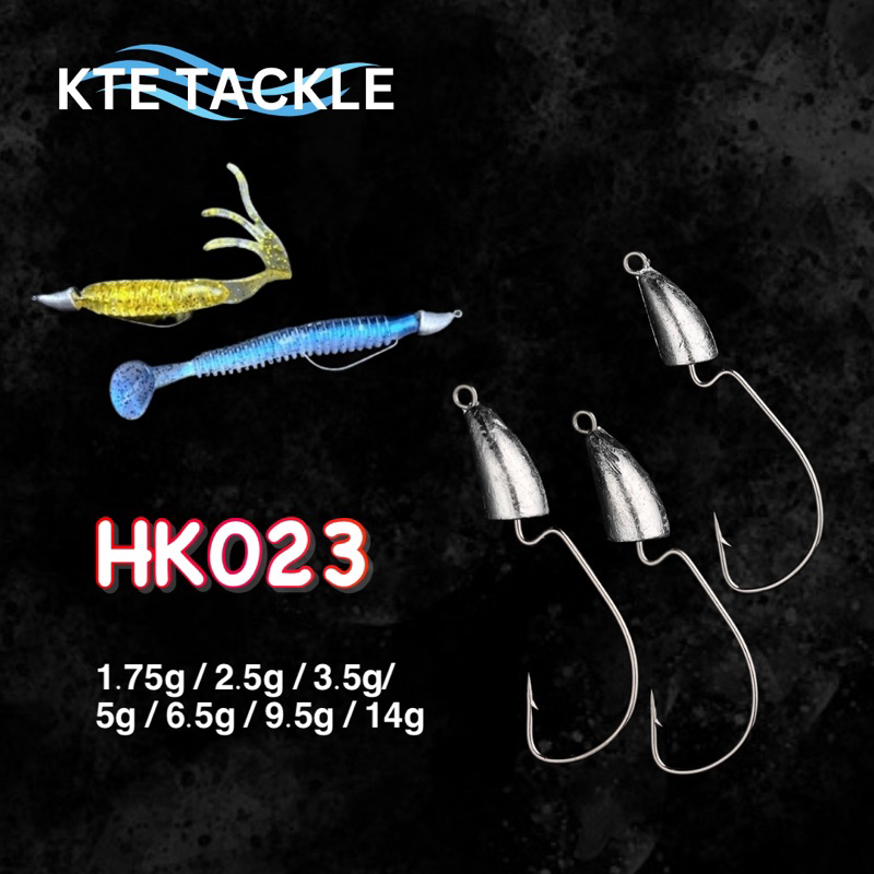 【KTE】5PCS Weedless Hook Bullet Jig Head Matakail Soft Plastik casting ...