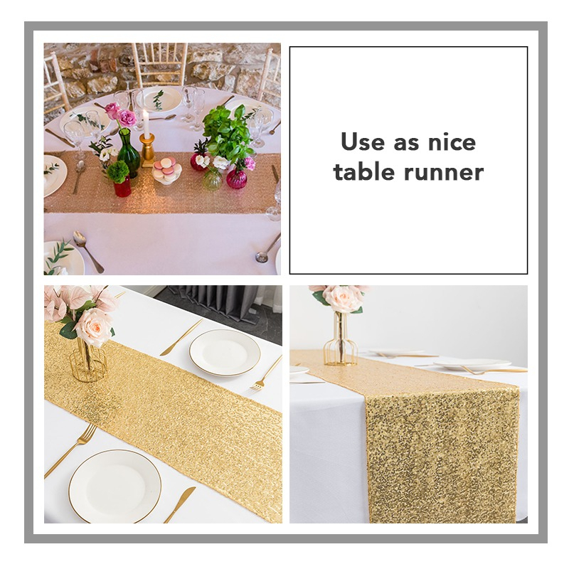Sequin Table Runner Cloth Blink Placemat Deco Banquet Wedding Pelapik ...