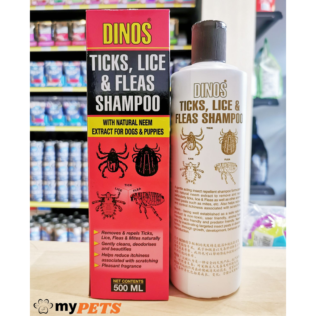 Dinos Ticks, Lice, Fleas and Mites Shampoo for Dogs 500ml | Shopee Malaysia