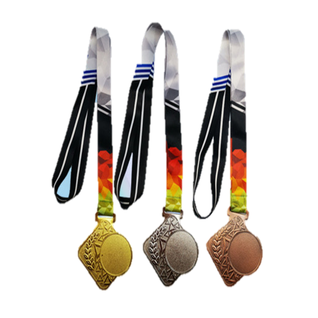 Hanging Medal Metal With Colourfull Ribbon EP-MP360 Pingat Gold Silver ...
