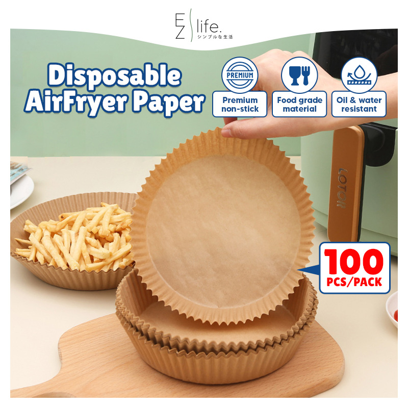 EzLife 100pcs Air Fryer Disposable Baking Papers Non-Stick Steamer ...