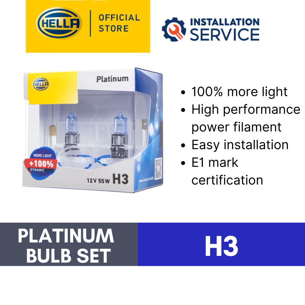 HELLA Platinum H3 Bulb 8GH 178 560-683 (2 bulbs) | Shopee Malaysia