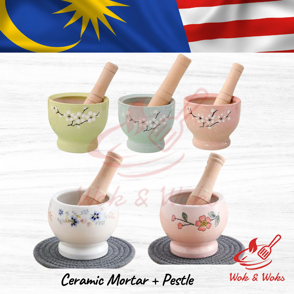 Ceramic High Quality Mortar + Pestle / Lesung + Alu Berkualiti Tinggi ...