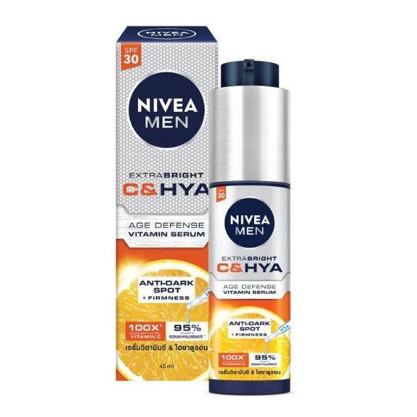 Nivea Men Extra Bright C&Hya Age Defense Vitamin Serum SPF30 45ml ...