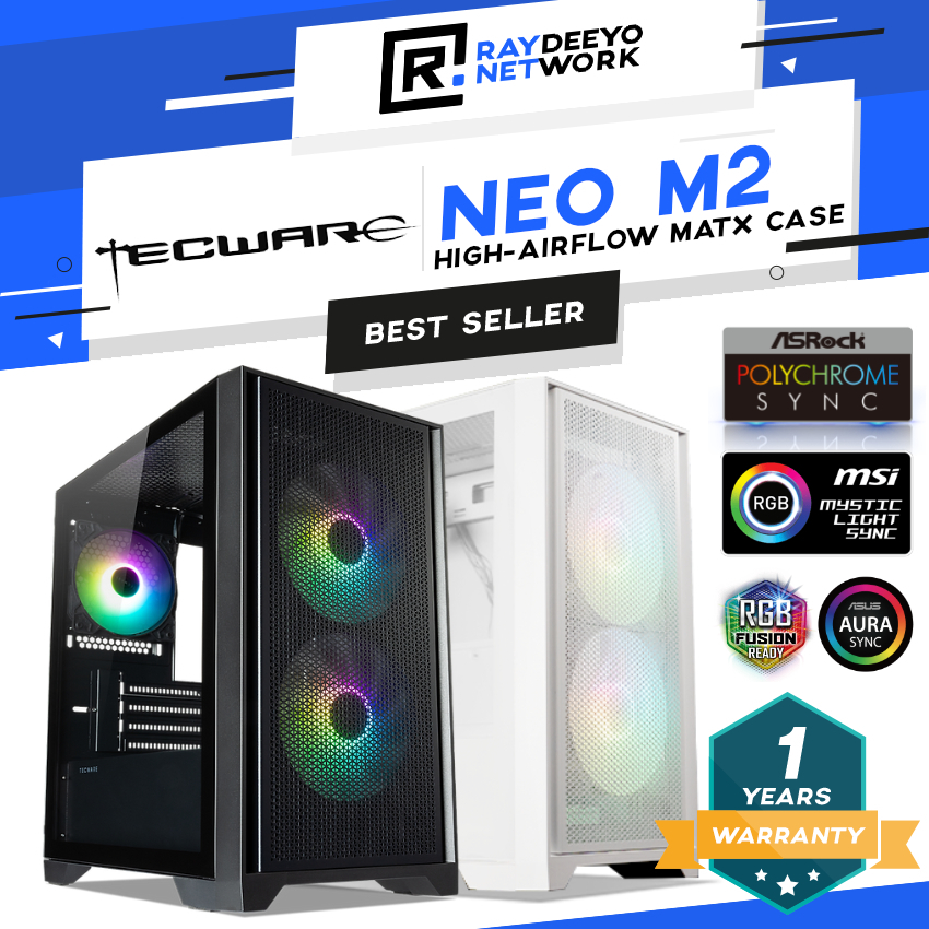 Tecware NEO M2 TG ARGB MATX Case [Optimized for High Airflow/140mm Fan ...