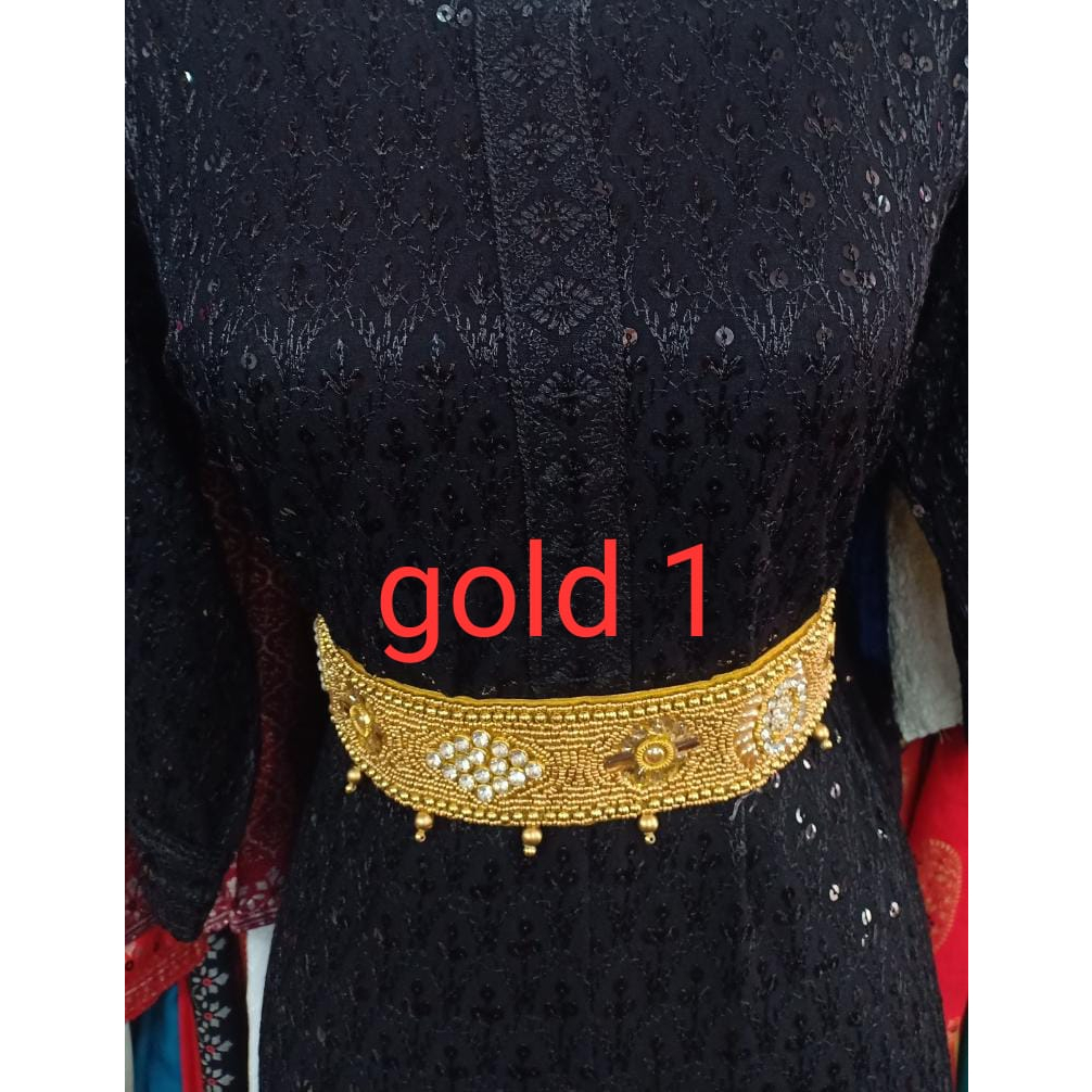 GOLDEN SAREE BELT LATEST DESIGN CODE1 | Shopee Malaysia
