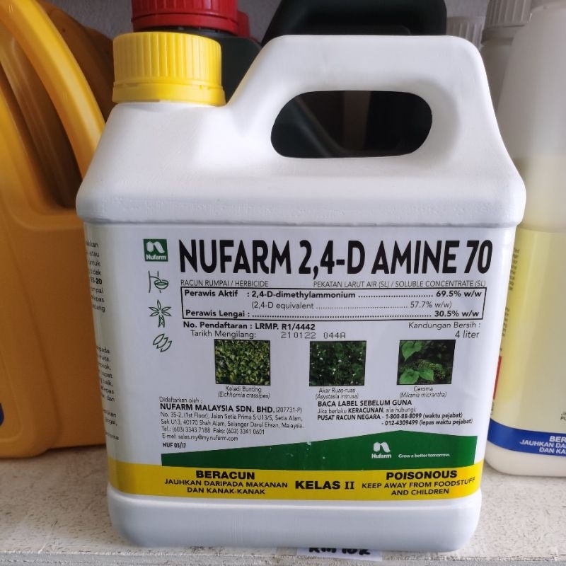 4 liter NUFARM 24D AMINE 70 RACUN KELADI AGAS | Shopee Malaysia
