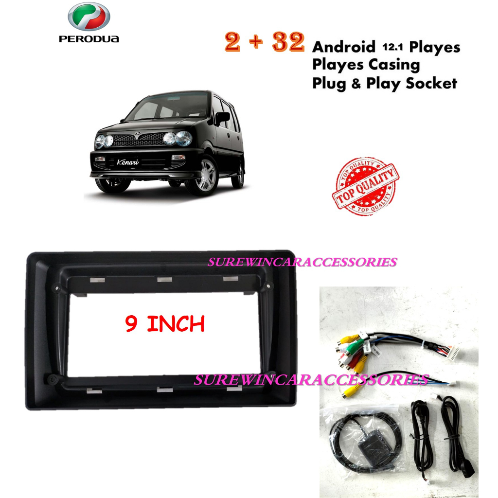 PERODUA KENARI 2000 - 2009 ANDROID PLAYER 9” PLUG N PLAY WITH OEM ...
