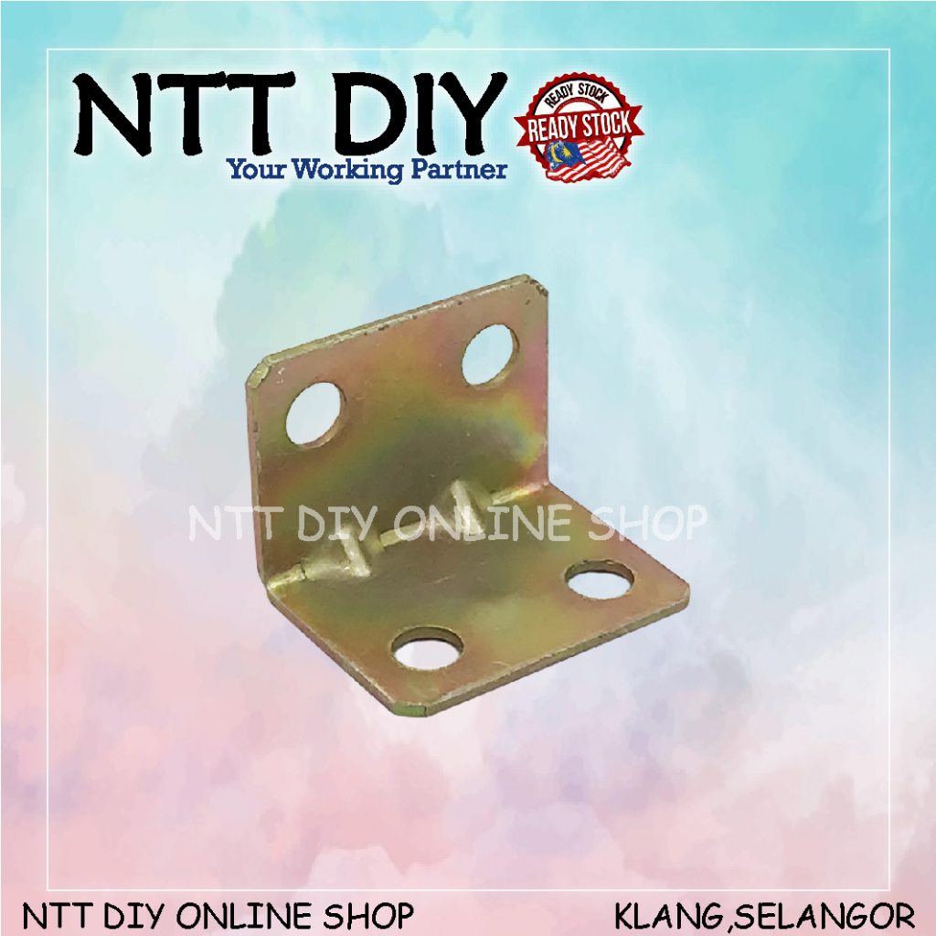 NTT DIY Yellow Zinc ¾" L Bracket 90 Degree Shape Shelve Shelf Angle ...