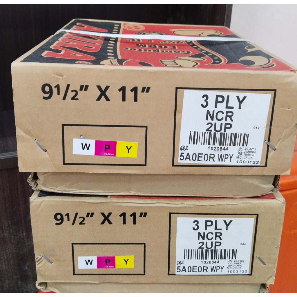 READY STOCK AKIRA COMPUTER FORM 3PLY 2UP W,P,Y NCR COLOUR 500 SHEETS A4 ...