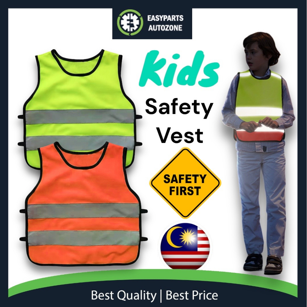 Autozone Kids Safety Children Waistcoat Vest Grey Reflective Strips ...