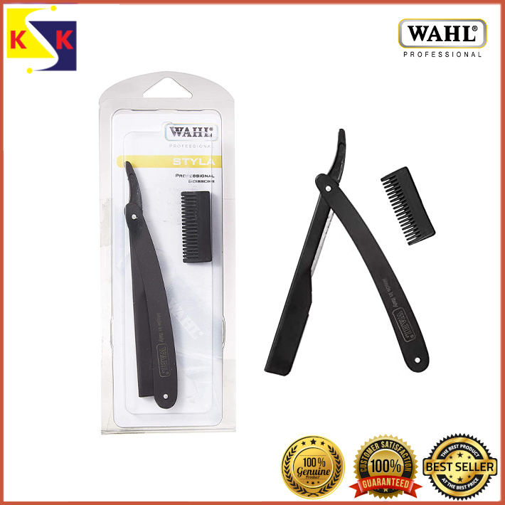 WAHL STYLA FOLDING HAIR CUT THROAT RAZOR - BLACK WPRAZ01NE BARBER ...