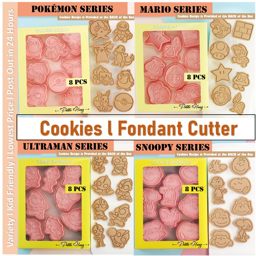 [Petite Houz] Ready Stock 8 Pcs Cookies Cutter Pokemon Ultraman Mario ...