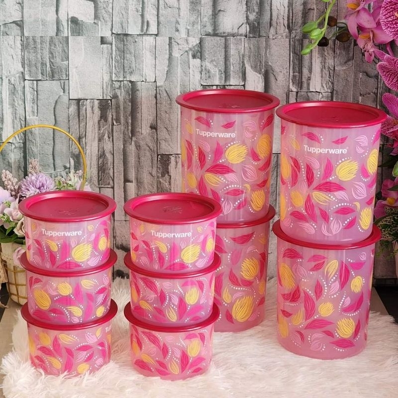 TUPPERWARE One Touch 600ml | 1.25L | 2.0L | 3.0L | 1.4L | Bekas Gula, Tepung | Susu Tepung ...