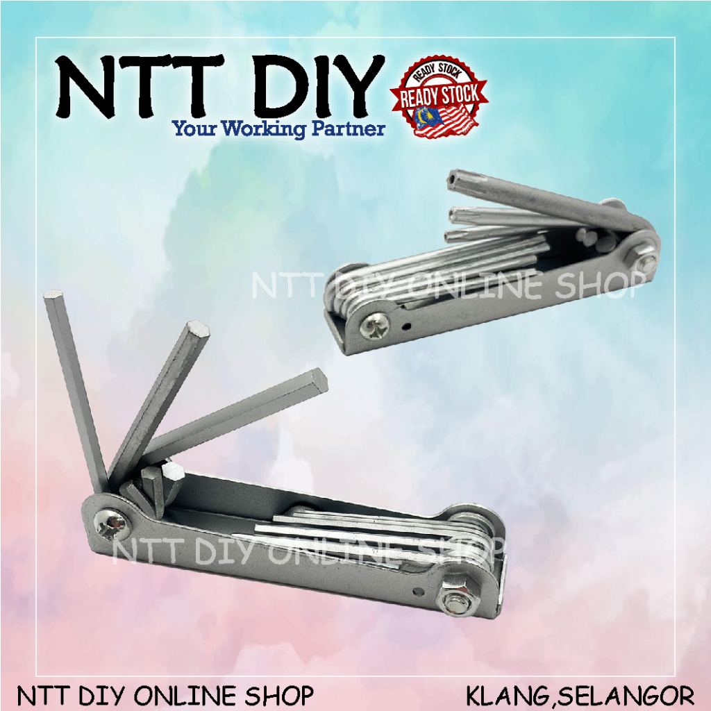 NTT DIY 8PCS Allen Key Hex Folding Allen Key Set MM or Torx Key Set ...