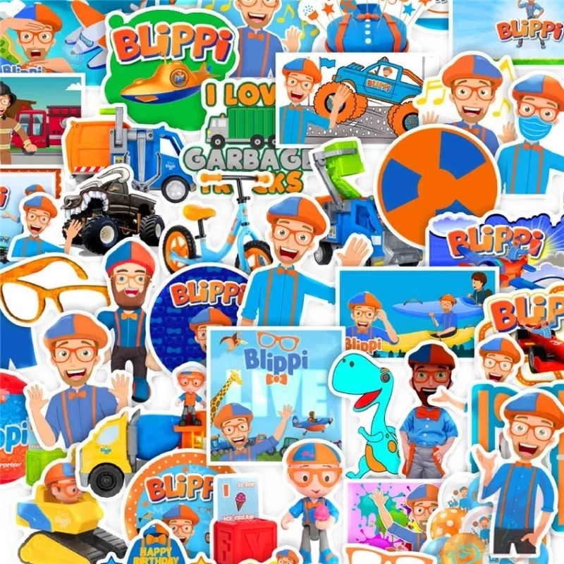 READY STOCK 50 in 1 Waterproof Cute Blippi Theme Sticker | Shopee Malaysia