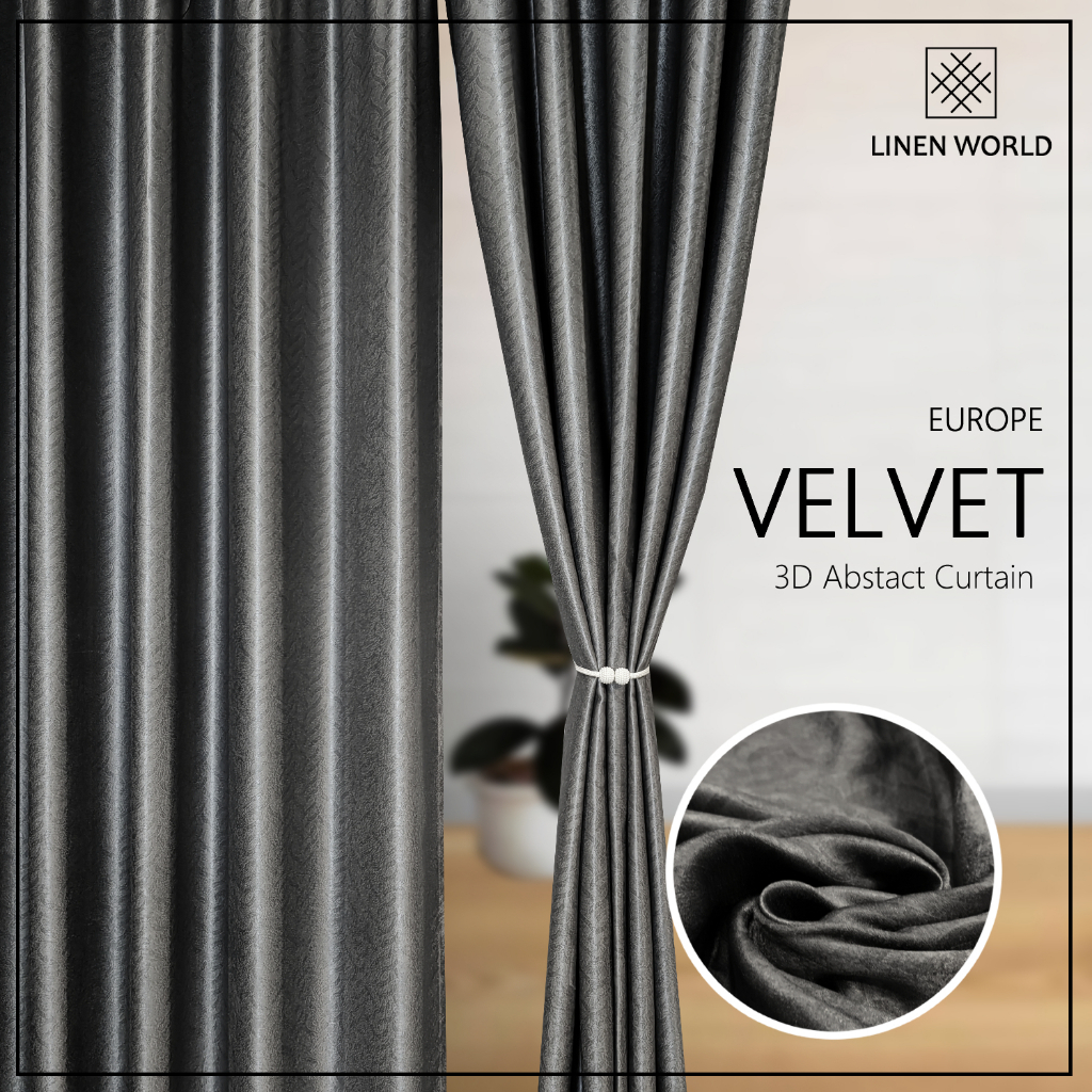Jun15 LTD|Langsir Europe Velvet Dark Grey, 80% blackout | Langsir ...