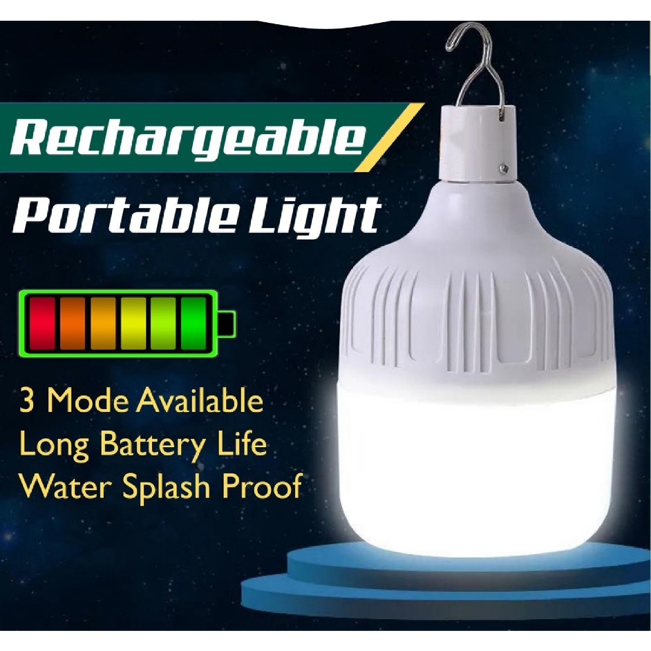 220W Unlimited Rechargeable LED Light Bulb USB Portable Lamp Emergency ...