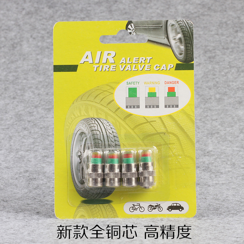4pcs Air Alert Car Tire Pressure Indicator Sensor Tyre Valve Cap Gauge ...