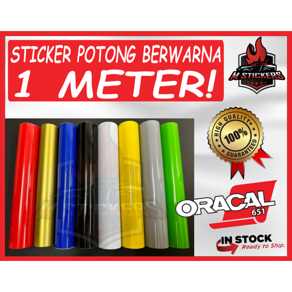 1METER STICKER ORACAL 651 GLOSSY CUTTING STICKER Balloon Stiker Car ...
