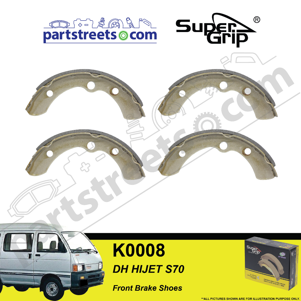 Super Grip Front Brake Shoe - Daihatsu Hijet S70 - K0008 (1 set ...