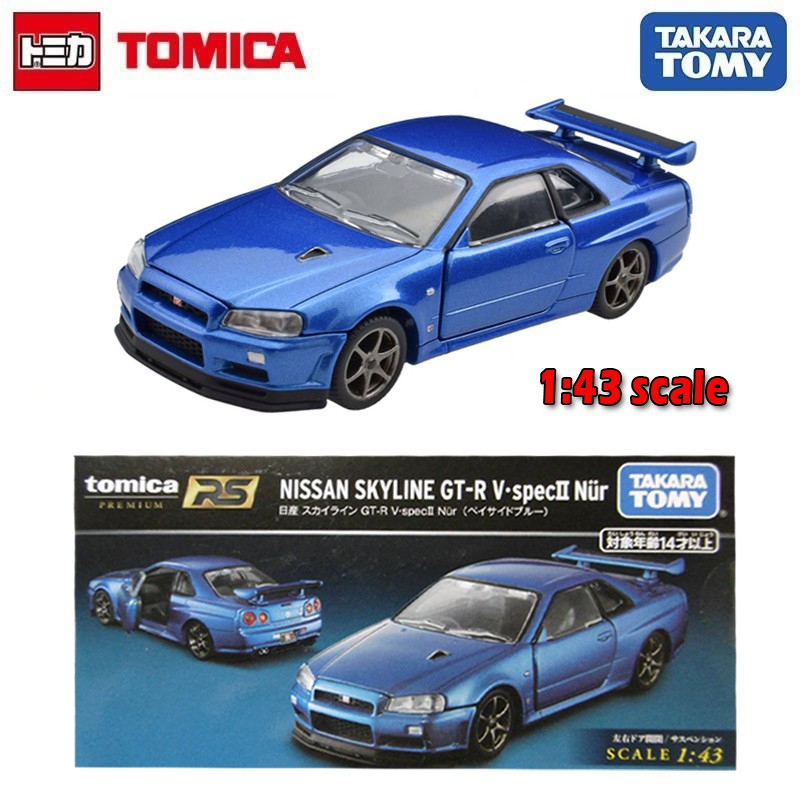 TAKARATOMY Tomica Premium RS Scale 1:43 Nissan Skyline R34 GT-R V-Spec II Nür(Bayside Blue ...