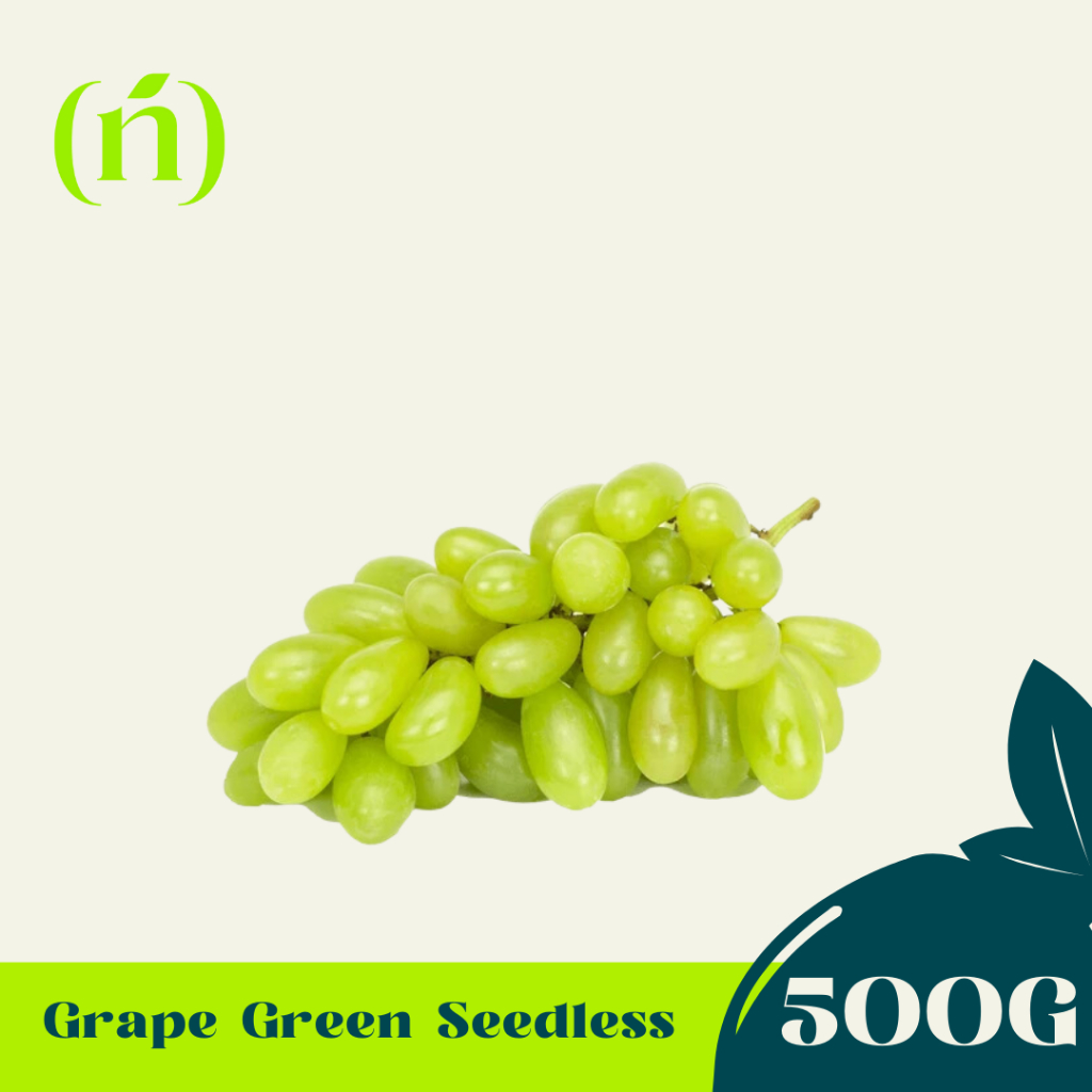 Nature Farm Grape Green Seedless / Anggur Hijau (500G+-/PKT) | Shopee ...