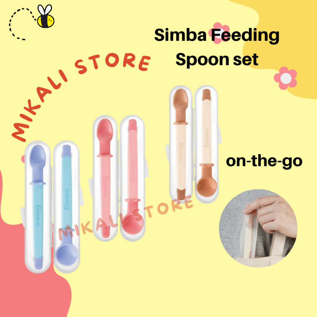 [Ready Stock] Simba Feeding Spoon set with carrying box (Blue / Pink) | Shopee Malaysia