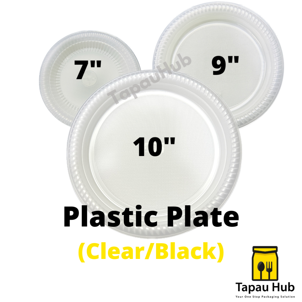 Disposable Plastic Plate/ Pinggan Pakai Buang/ Pinggan Plastik (hitam ...