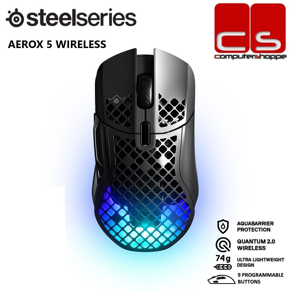 SteelSeries Aerox 5 Wireless + Bluetooth Ultra Lightweight Multi-Genre ...