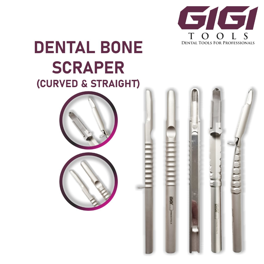 GIGI Tools Dental Implant Bone Scraper Straight / Curved Stainless ...