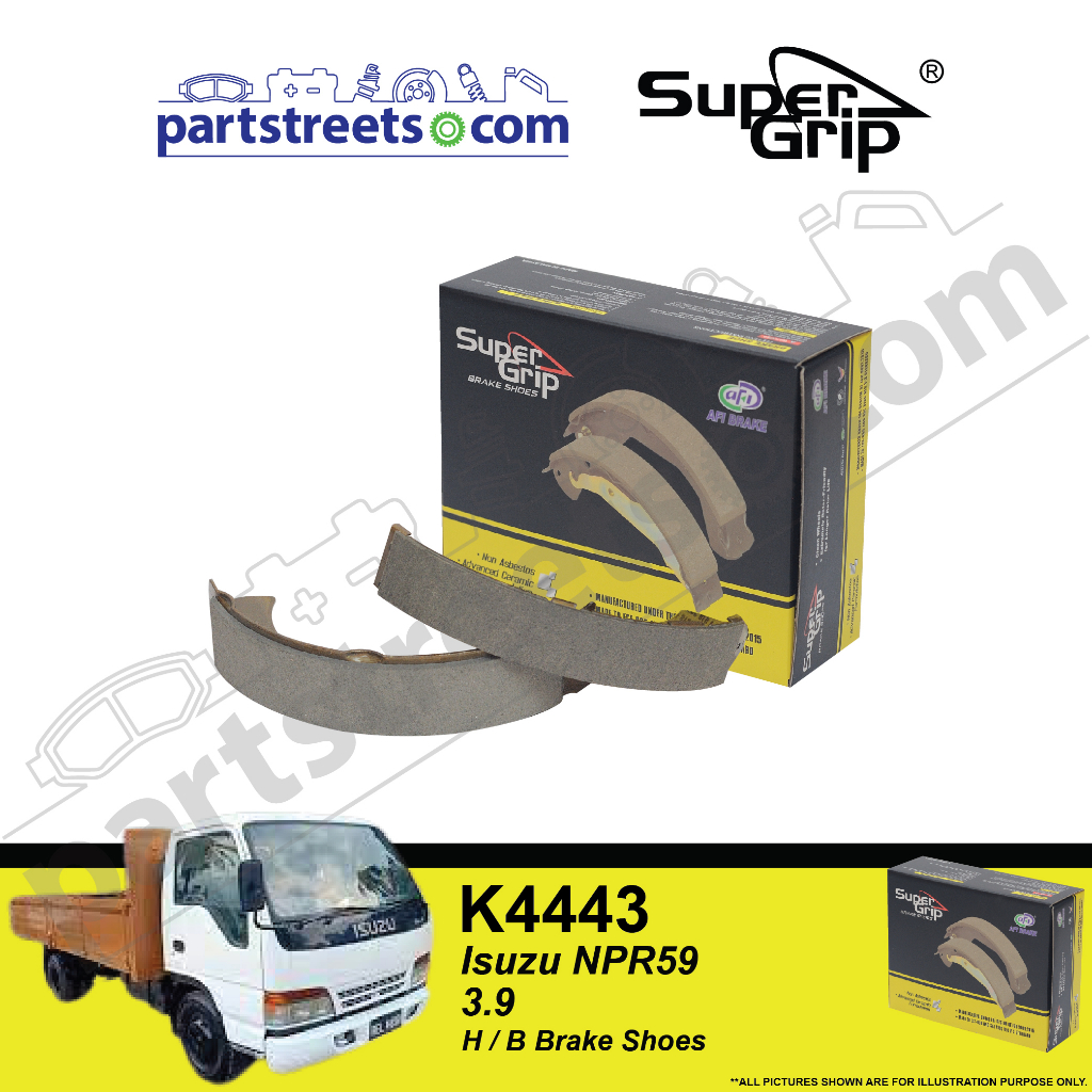 Super Grip H/B Brake Shoe - Isuzu NPR59 3.9 - K4443 (1 set) | Shopee ...