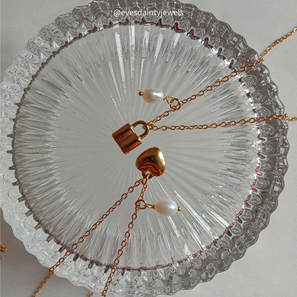 EVES | Alexandra Lock/ Annalise Heart and Pearls Necklace [Waterproof ...