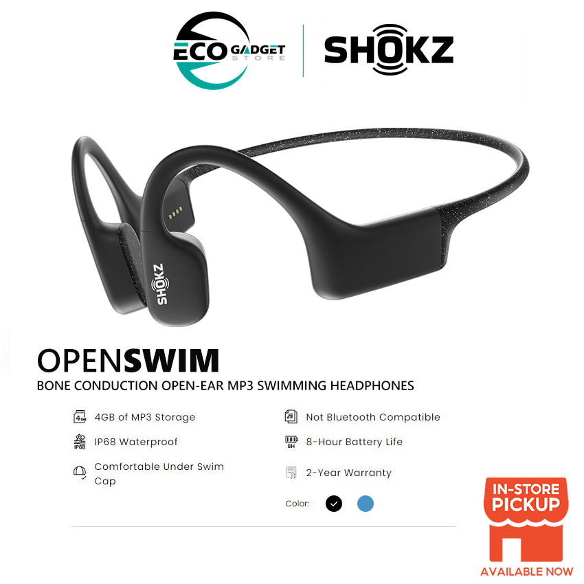 Shokz OPENSWIM Waterproof Bone Conductions 4G Storage For MP3 Headphone ...