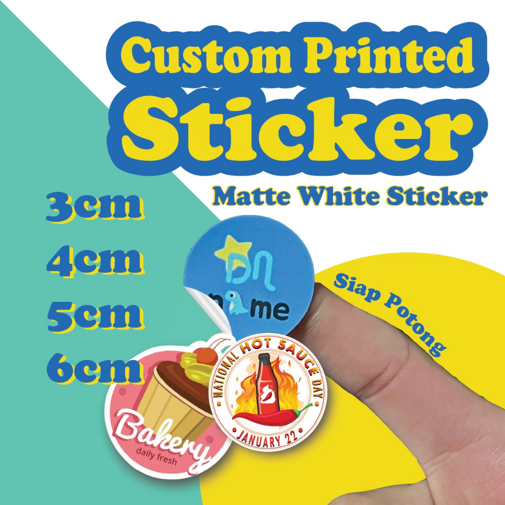 [FAST DELIVERY] Matt White Custom Printed Sticker 100PCS | Custom ...