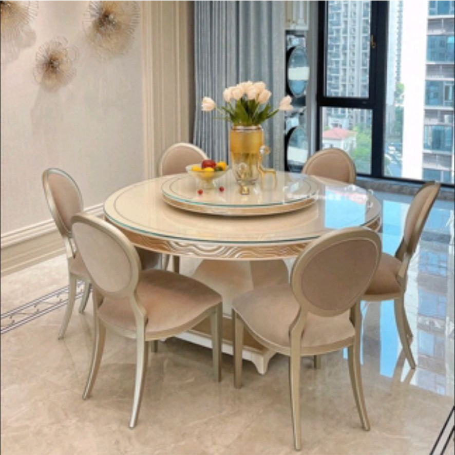 [PRE ORDER] ATHENA Round Dining Table Retro Classic Round Wood Carved ...