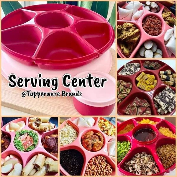 3 Jenis X Tupperware SERVING CENTER PURPLE X 1/ Royale Blue Serving ...