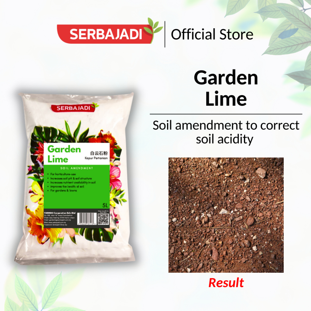 Serbajadi Garden Lime/ Kapur Pertanian/ Kapur Untuk Rawatan Tanah 5L ...