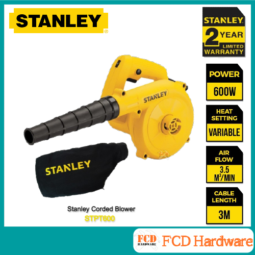 STANLEY STPT600 Corded Blower 2 In 1 Functions (600W/0-16000 RPM/3.5 M2 ...