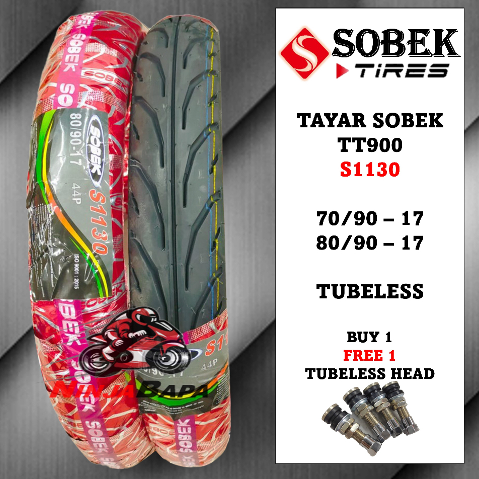 TAYAR MOTOR 70/90-17 & 80/90-17 TUBELESS TYRE BUNGA TT / BUNGA 100 ...