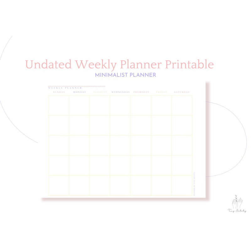 DIGITAL WEEKLY PLANNER (Undated) in Pastel Summer Theme Printable ...
