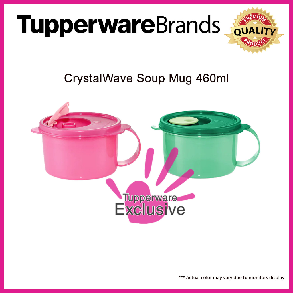CrystalWave Soup Mug 460ml Tupperware Soup Bowl Microwaveable Lunch Box ...