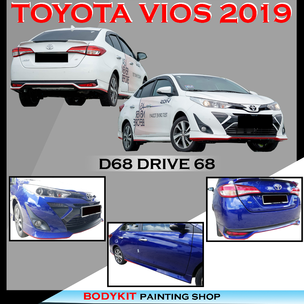 TOYOTA VIOS NCP151 2019+ OEM STYLE FULLSET SKIRTING(FRONT SKIRT ,SIDE ...